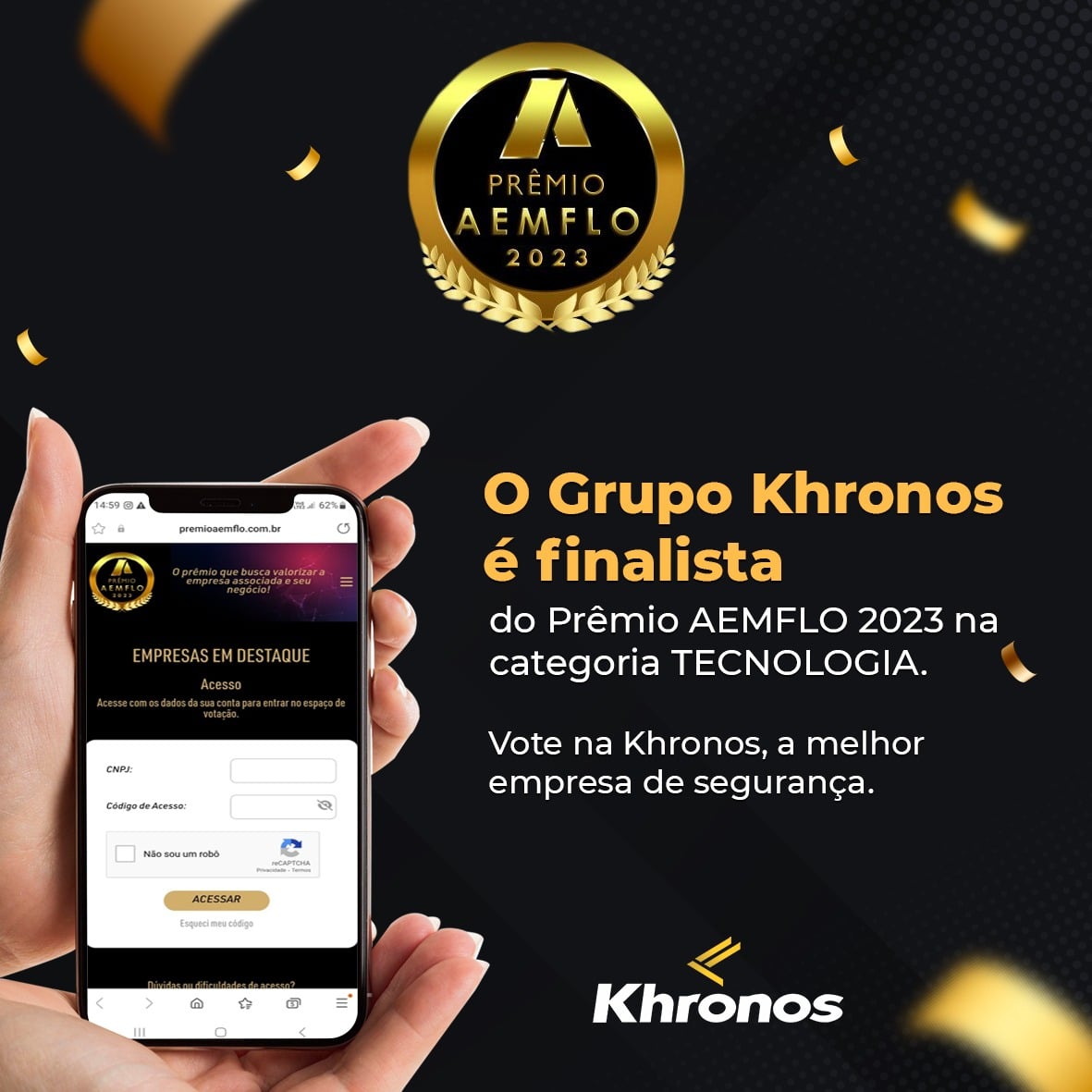 O Grupo Khronos é finalista para o Prêmio AEMFLO 2023! - Grupo Khronos